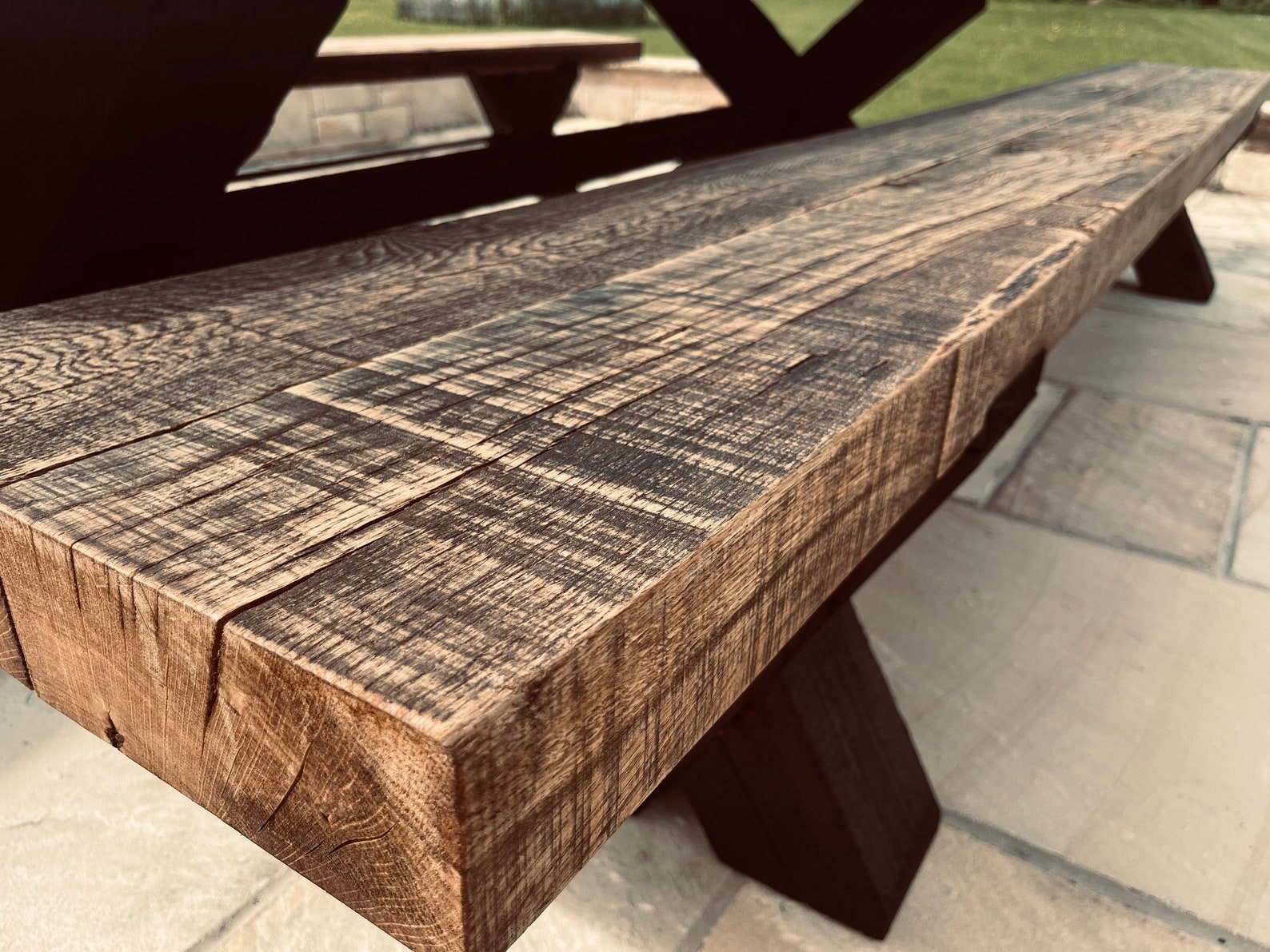 Solid Oak Bench Wooden Chair Set Minimalist Wood Table - Etsy