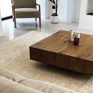Rustic Solid Oak Beam Coffee Table - Etsy