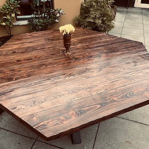 Hexagon Dining Table | Large Handcrafted Table | Wooden Dining Table ...