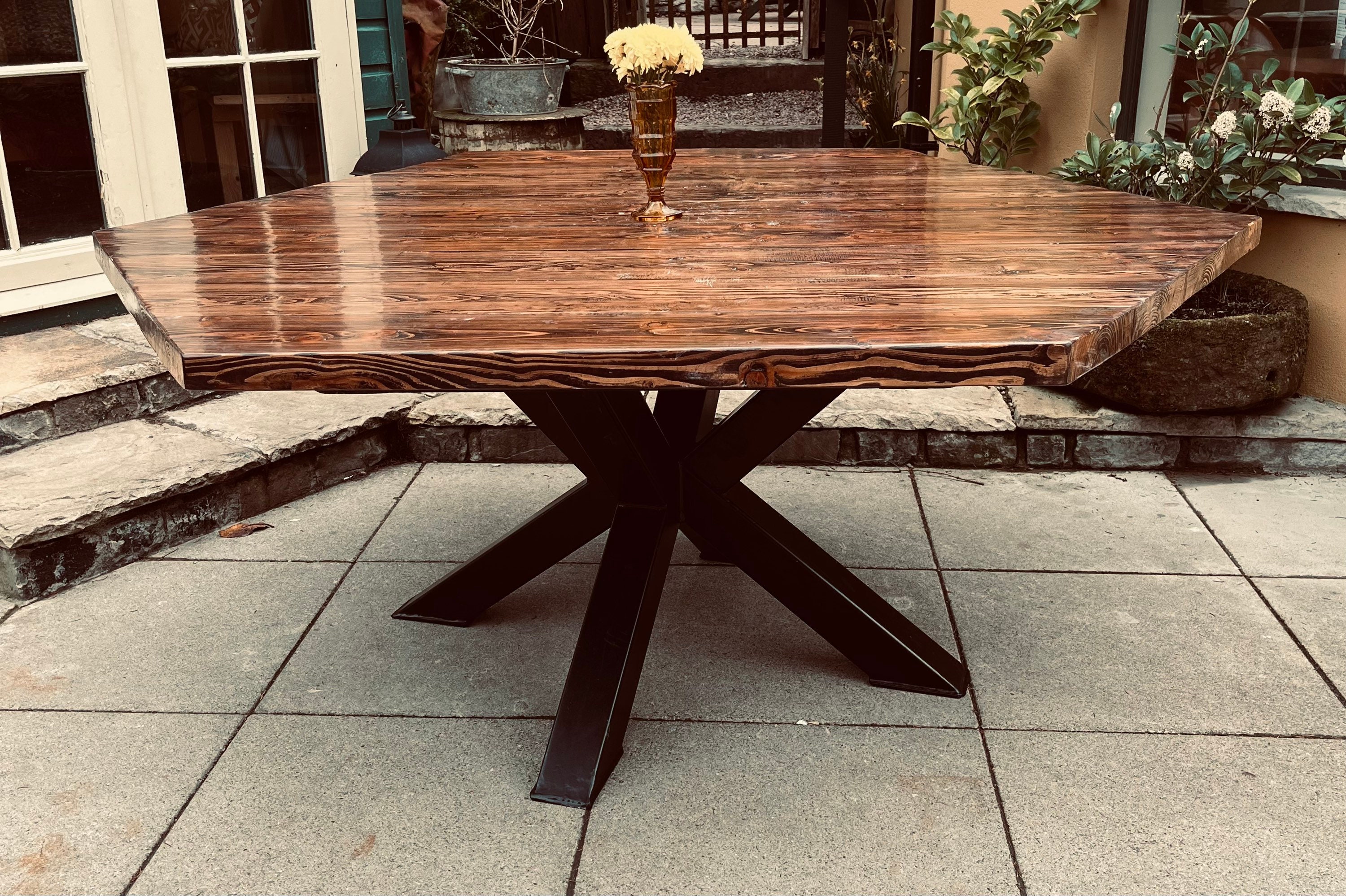 Hexagon Dining Table | Large Handcrafted Table | Wooden Dining Table ...