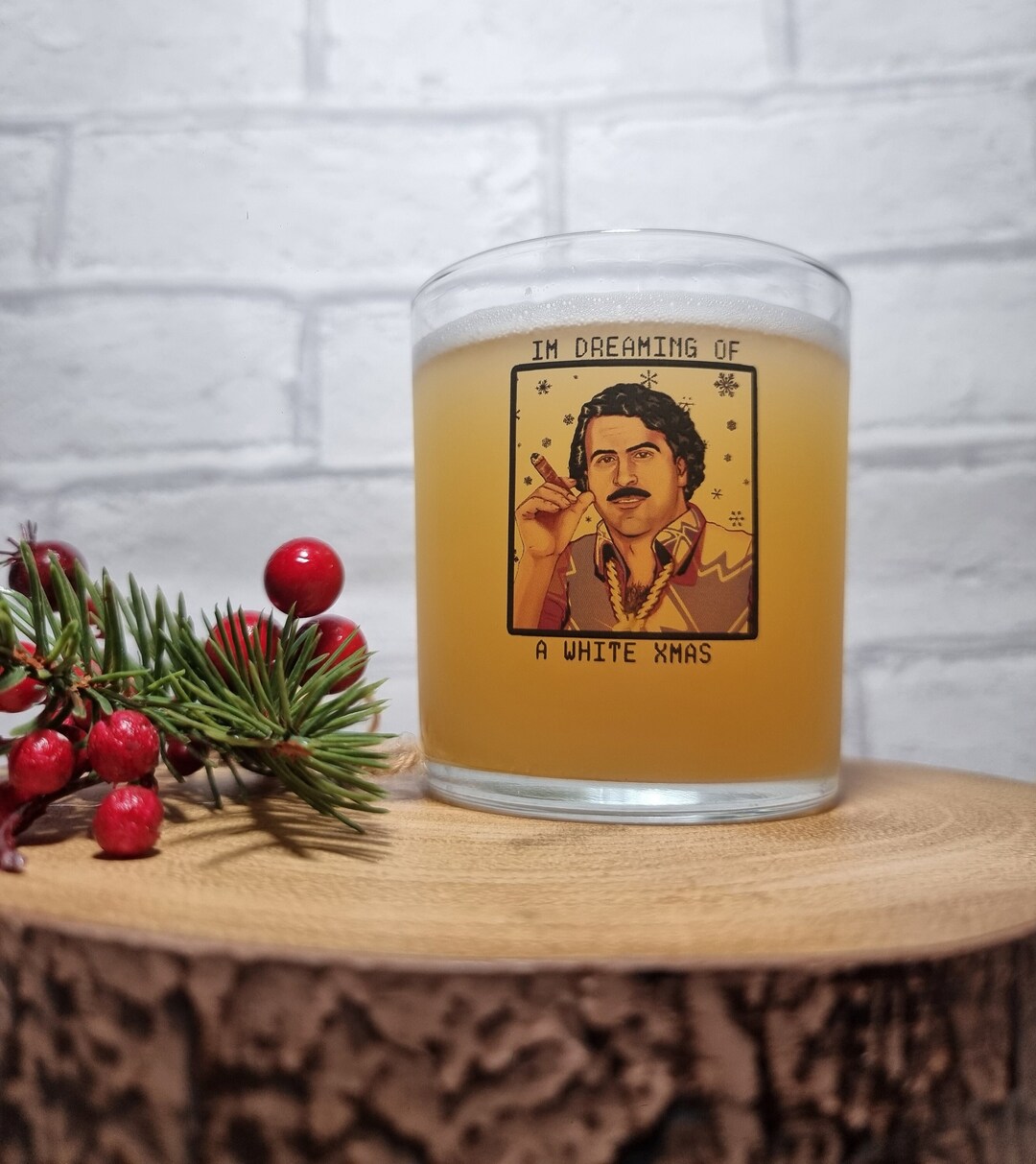 Pablo Escobar, White Christmas, Beer Glass, Craft IPA, Christmas Gift ...