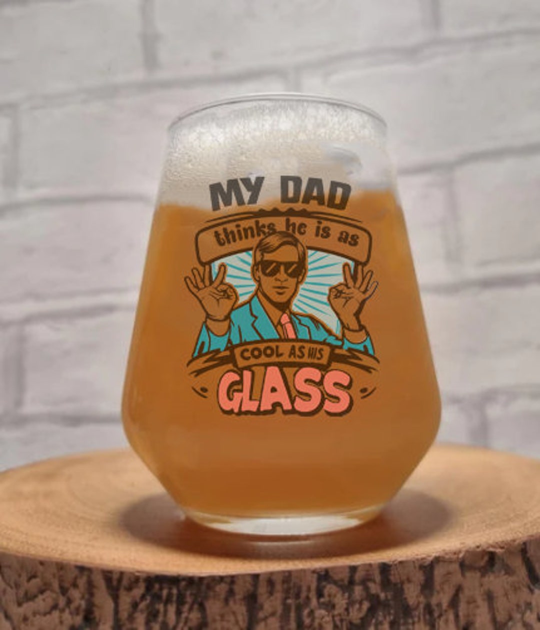 Cool Dad Craft Beer Glass, IPA, Dads Beer, Beer Gift Idea for Dad ...