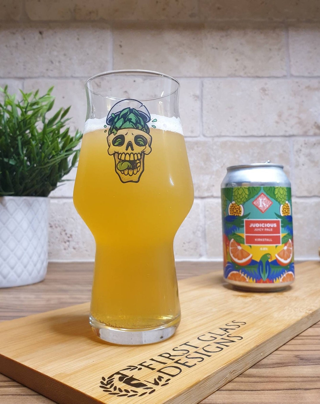 Skull IPA, Craft Beer Glass, Beer Gift, Father's Day, Custom ...