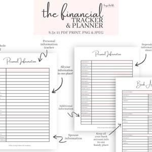 Financial Planner & Tracker Printable /fillable PDF Digital - Etsy Canada