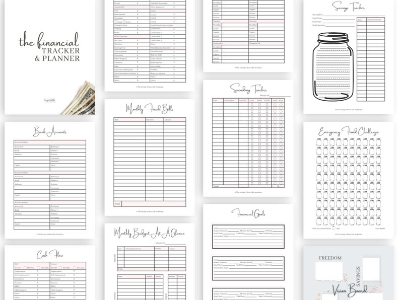 Financial Planner & Tracker Printable /fillable PDF Digital - Etsy Canada