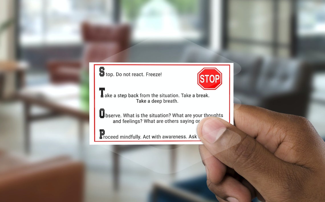 DBT Stop Skill Card Wallet Size | Etsy