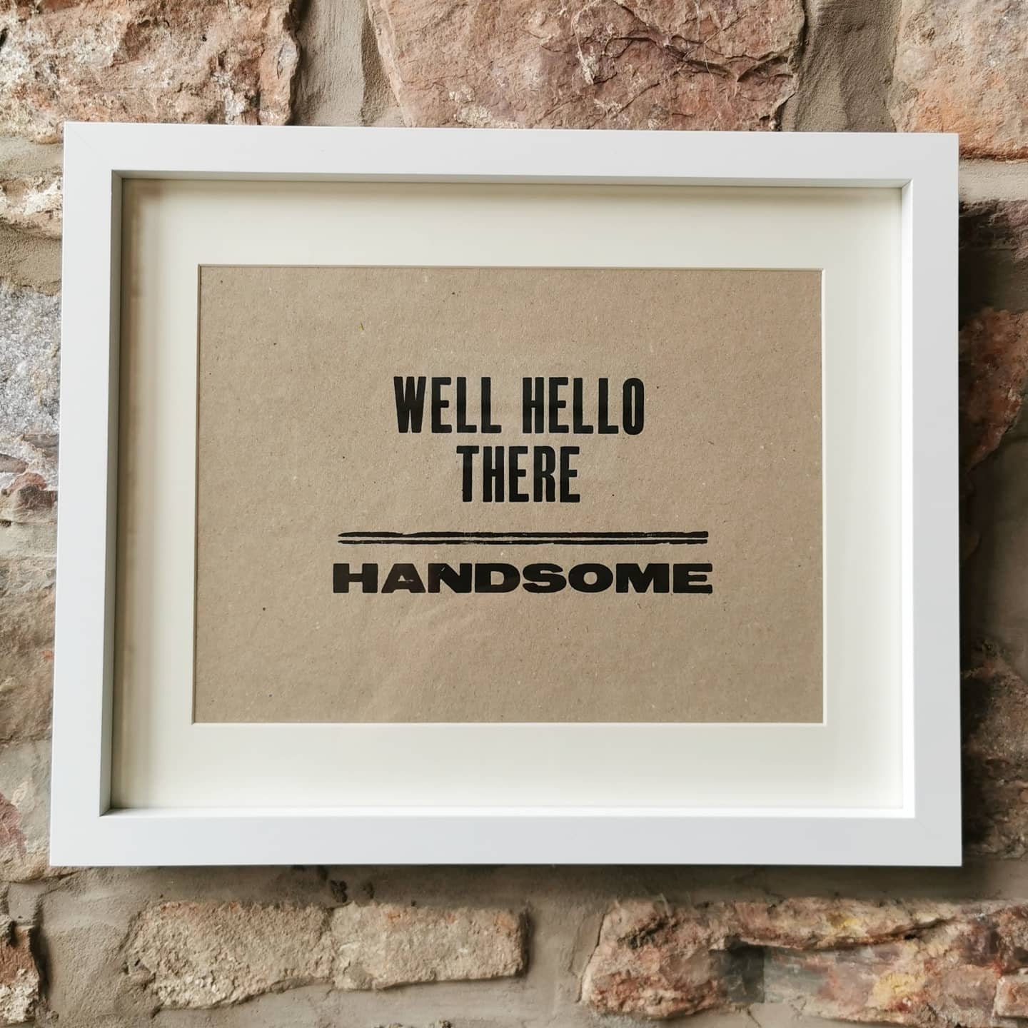 HANDSOME Well Hello There Handsome Letterpress Print A4 - Etsy UK