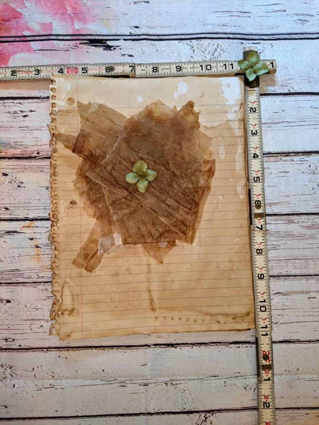 Coffee-dyed Notebook & Wax Paper, Altered Notebook Paper,grunting ...