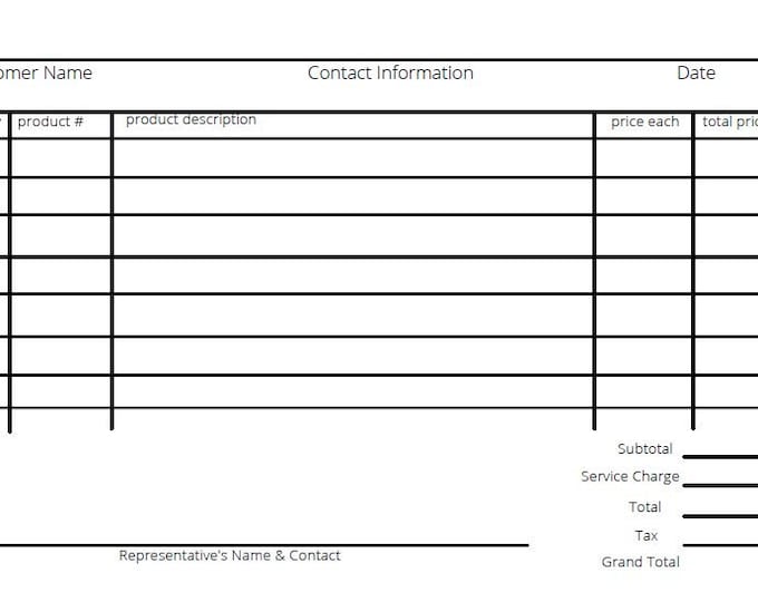 Direct Sales Order Invoice Form Direct Sales Planner Chevron Business ...