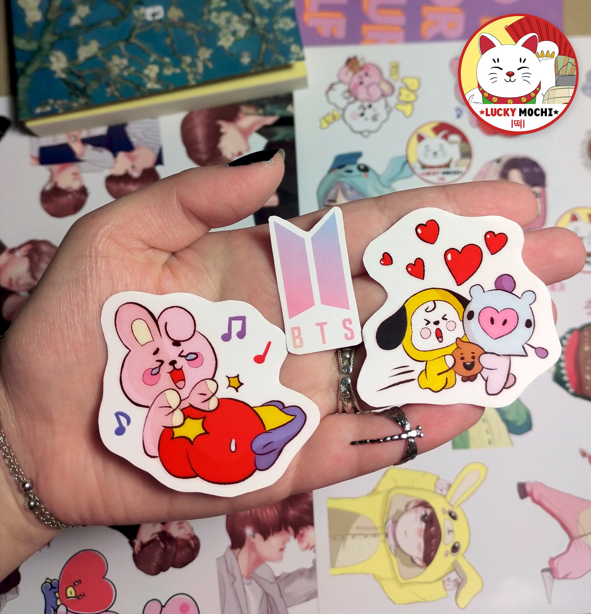 BTS Kigurumi Chibi Sticker Pack 12 pcs Kawaii Kpop | Etsy