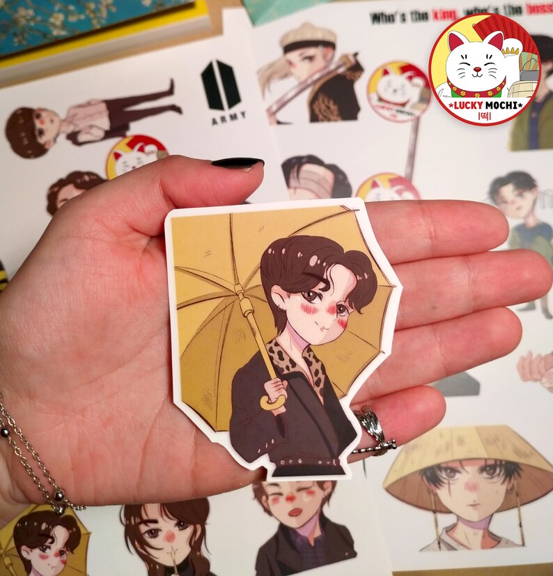 BTS Jungkook Chibi Sticker Pack 12 Pcs | Etsy