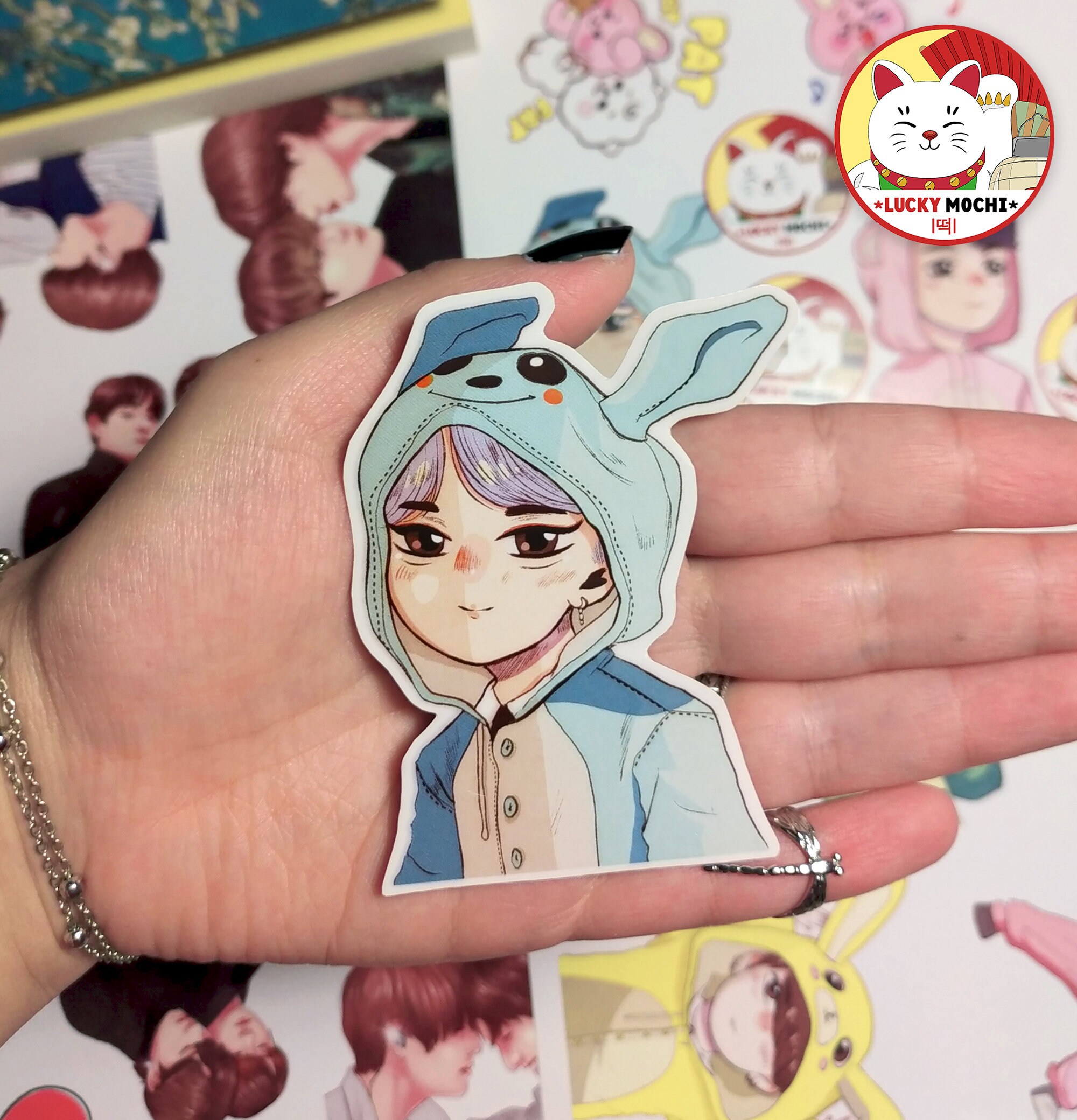 BTS Kigurumi Chibi Sticker Pack 12 pcs Kawaii Kpop | Etsy