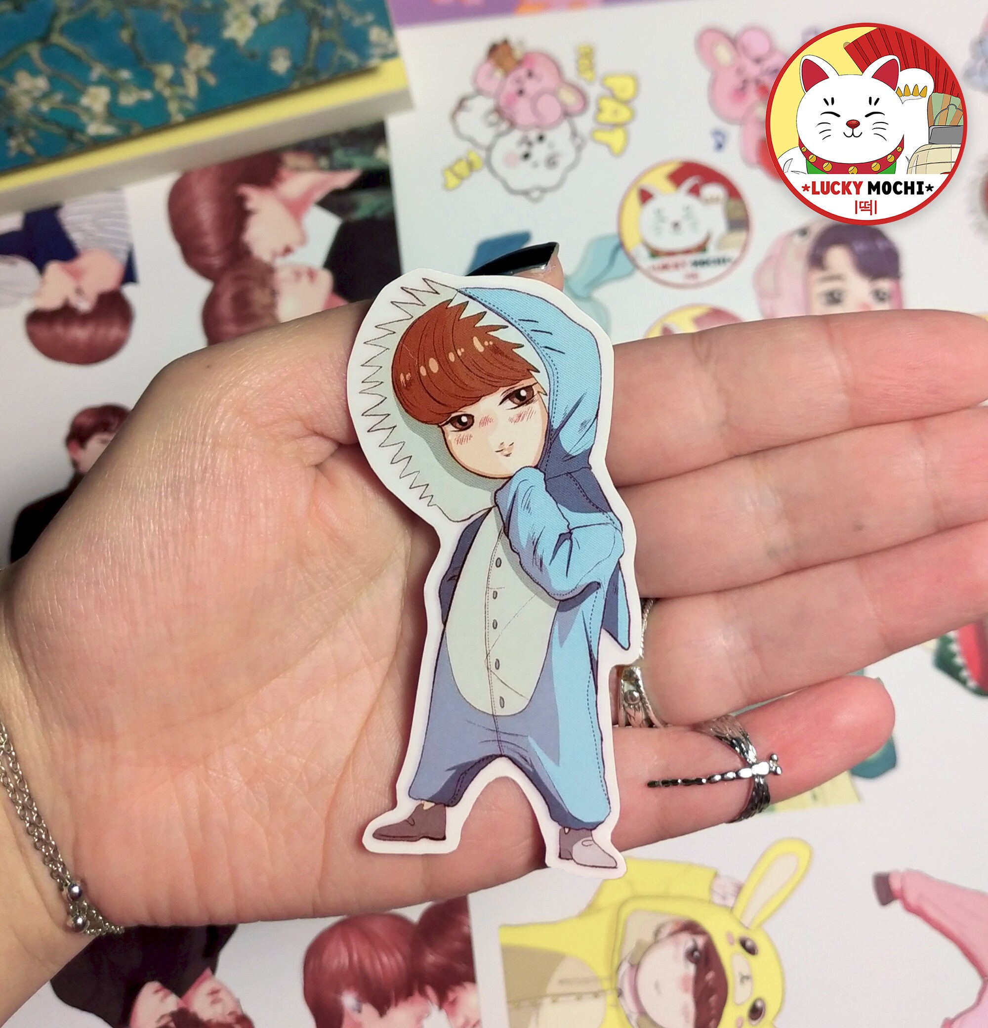 BTS Kigurumi Chibi Sticker Pack 12 pcs Kawaii Kpop | Etsy