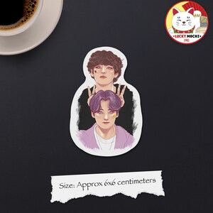 BTS Taekook Art Print, Stickers, Bookmark, Vkook, Taehyung, Jungkook ...