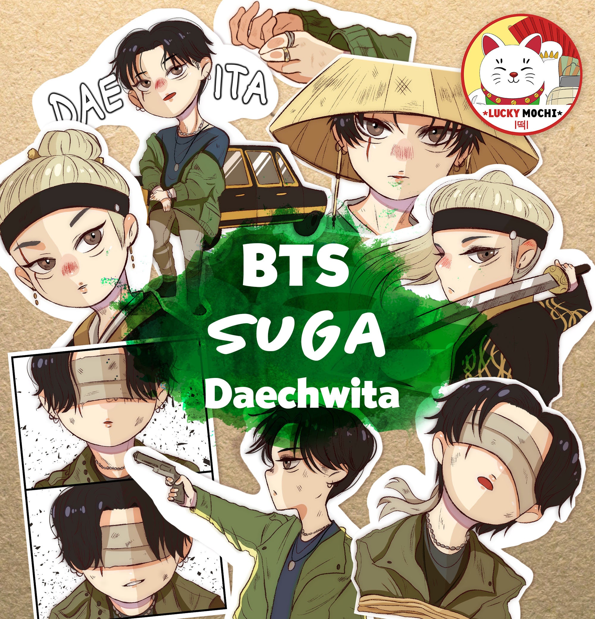 Stickers Paper & Party Supplies Suga Rap Line Sticker Namjoon 12 pcs ...