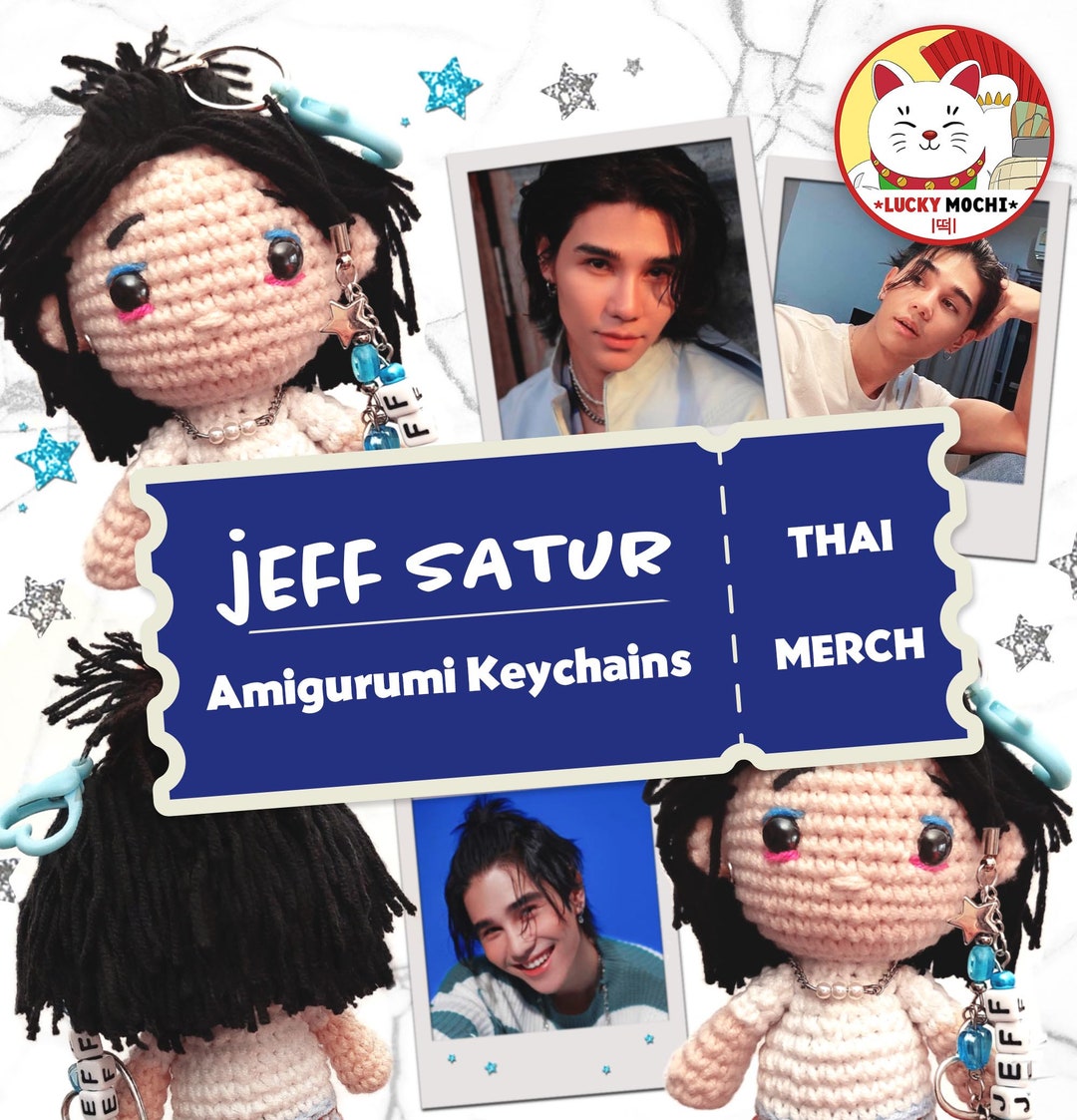 Jeff Satur Amigurumi Key Chain, Kinnporsche Merch, Jeff Satur Key Ring ...