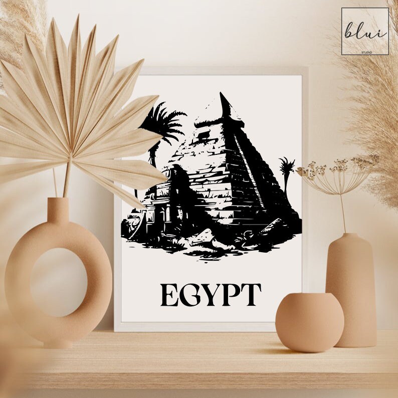 Egypt Printable Art, Egypt Pyramid Poster, Pyramids of Giza Print ...
