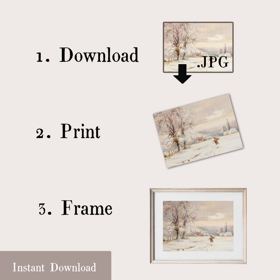 Neutral Botanical Print Vintage Botanical Art PRINTABLE - Etsy