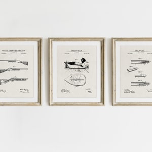 Duck Hunting Patent Prints - Set of 3 - Printable Patent Artwork, Duck ...