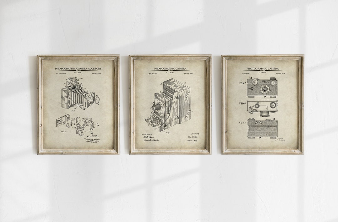 Camera Patent Prints - Set of 3 - Printable Patent Artwork ...