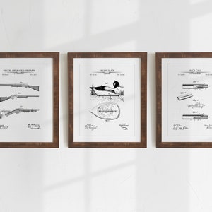 Duck Hunting Patent Prints - Set of 3 - Printable Patent Artwork, Duck ...