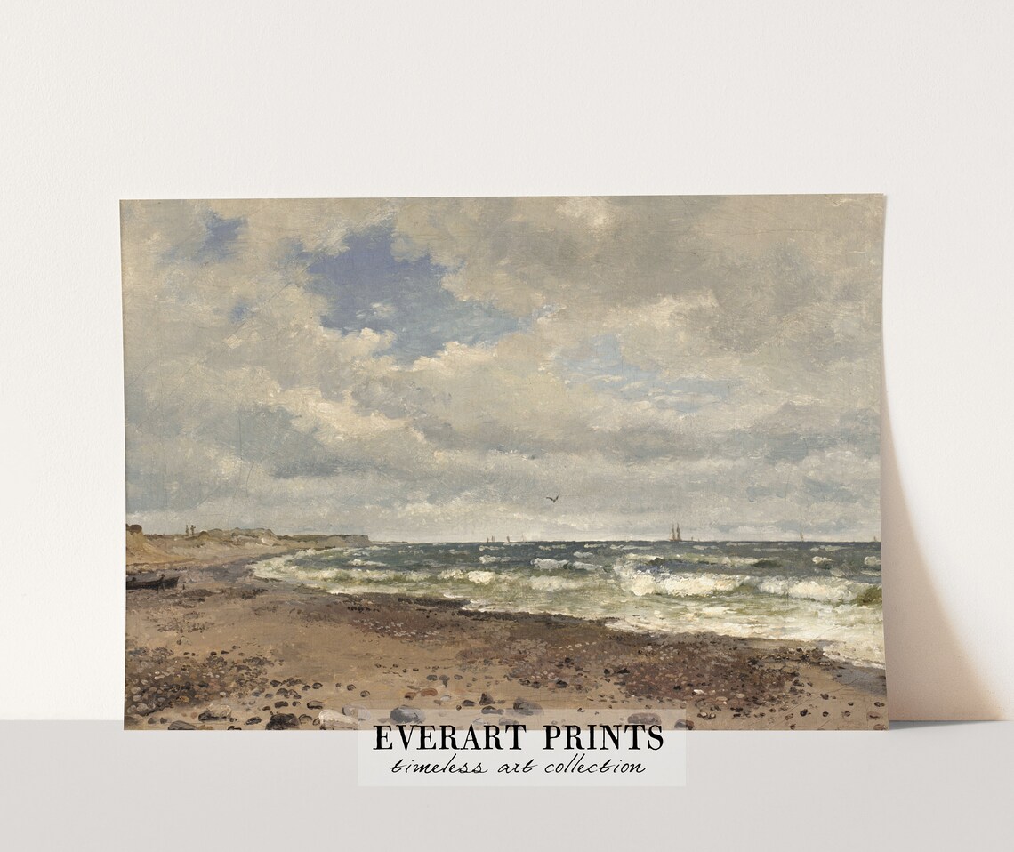 Vintage Coastal Print Printable Painting Sea Print - Etsy