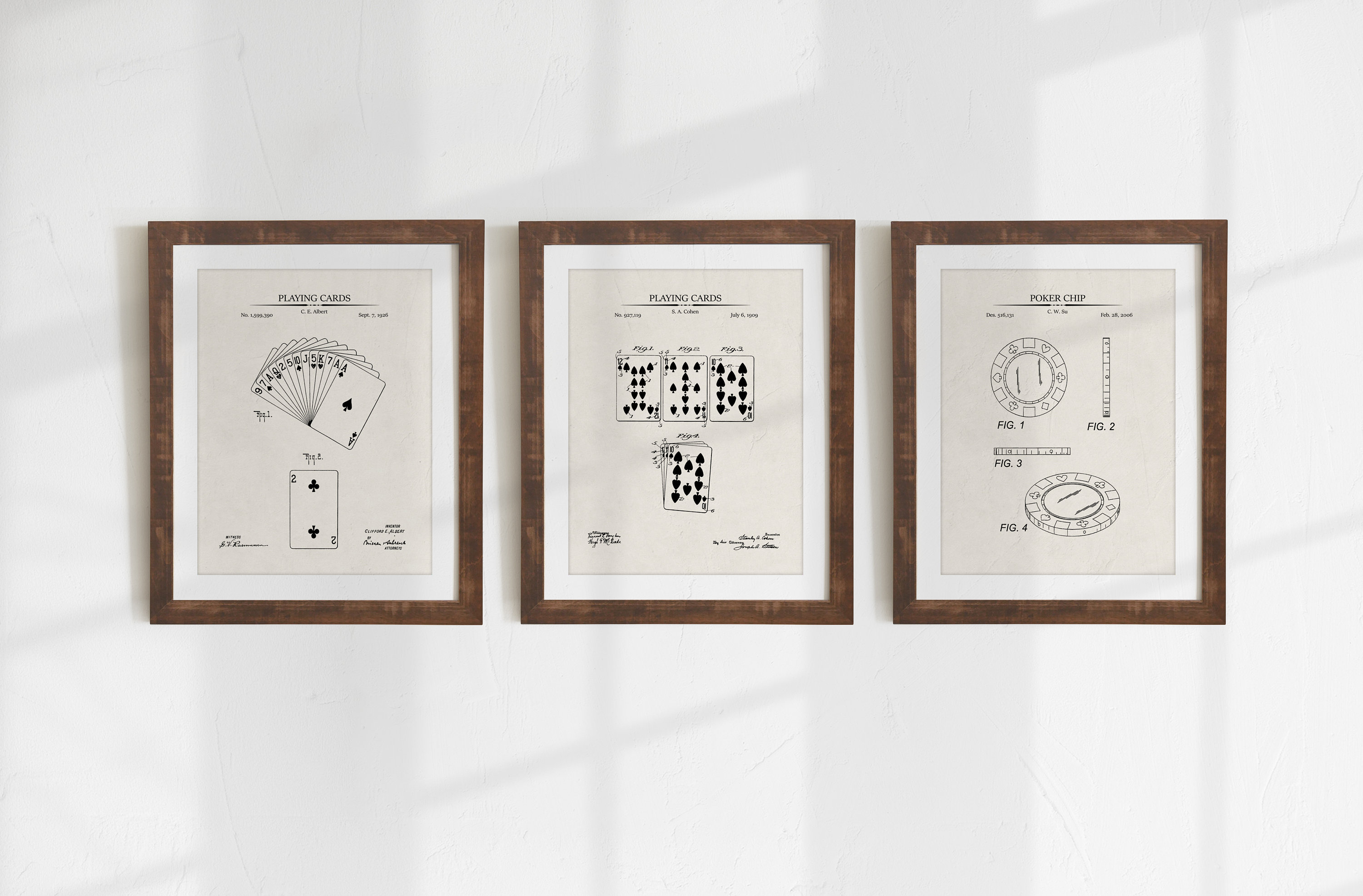Poker Patent Prints Set of 3 Printable Patent Artwork - Etsy