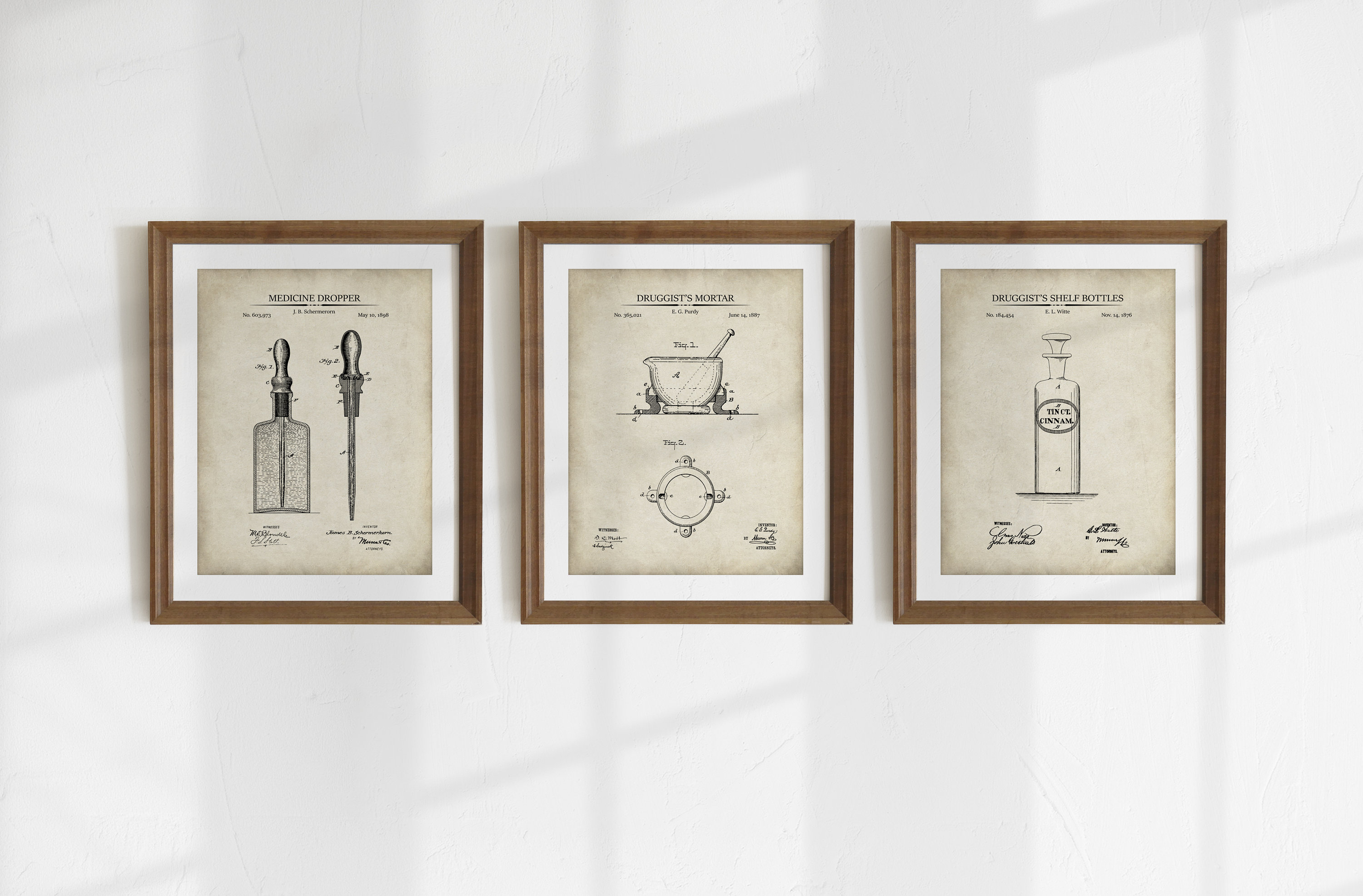 Pharmacy Patent Prints Set of 3 Printable Patent Artwork - Etsy