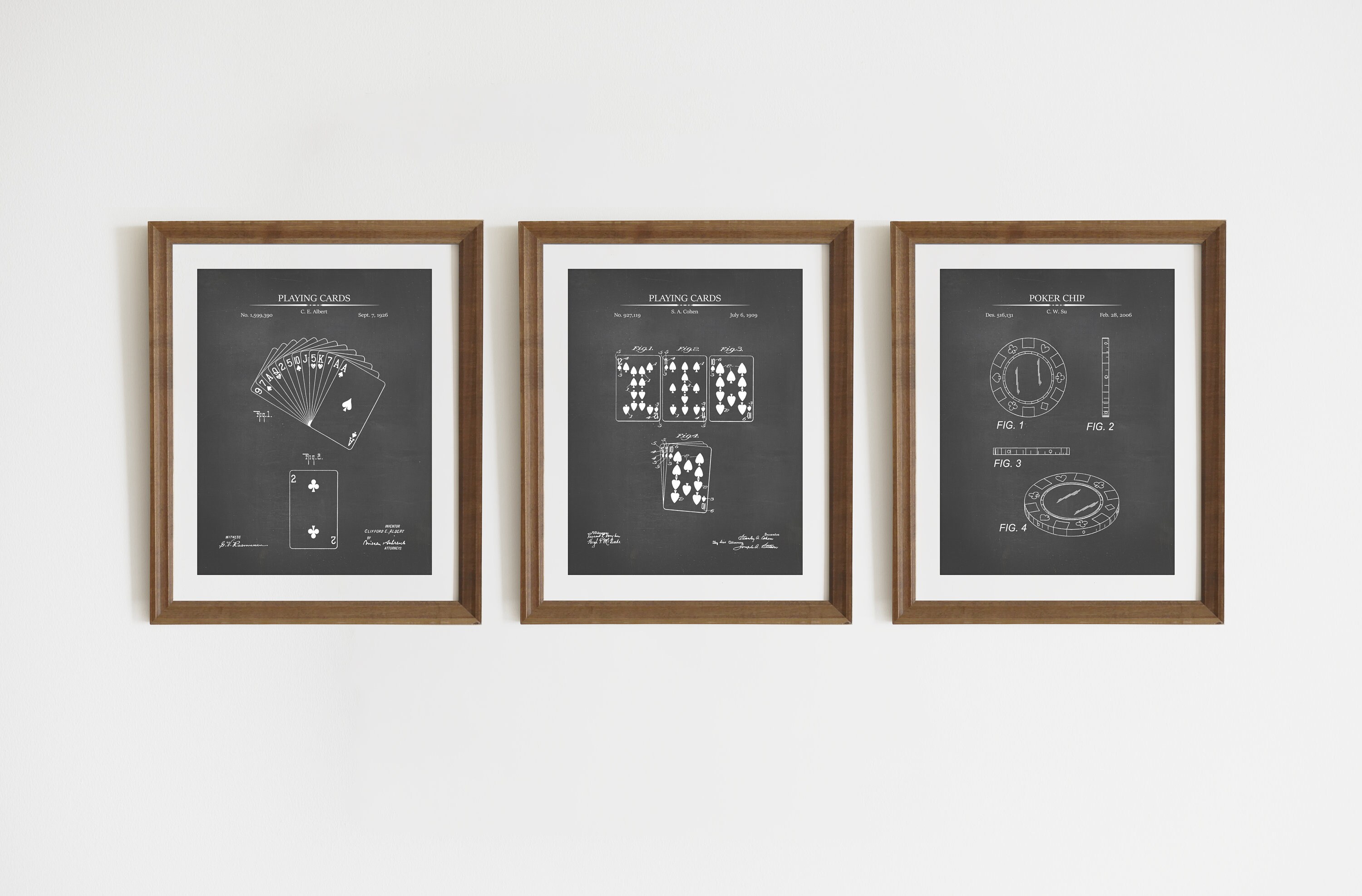 Poker Patent Prints Set of 3 Printable Patent Artwork - Etsy