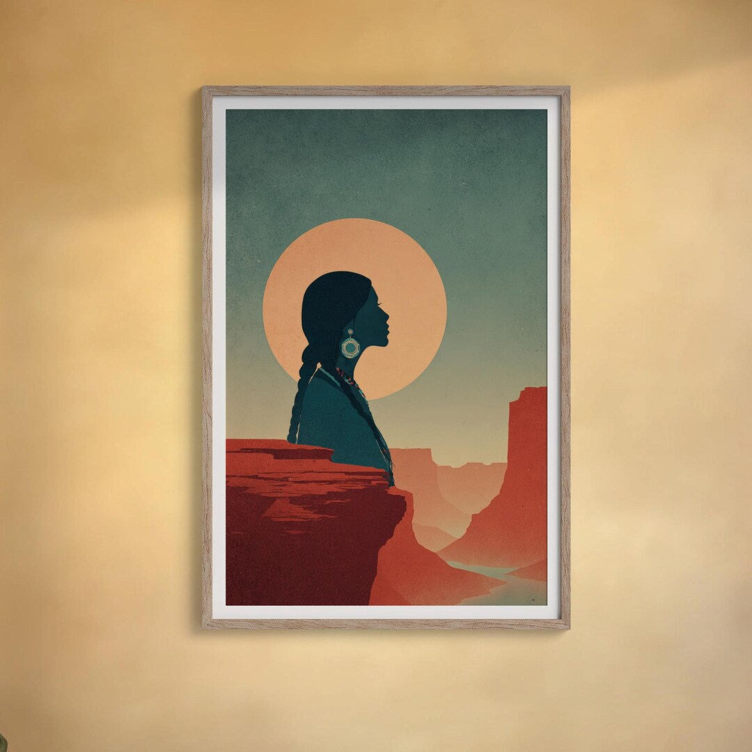 Keeper of the Dawn – Southwest Sunrise Wall Art, Desert Woman ...
