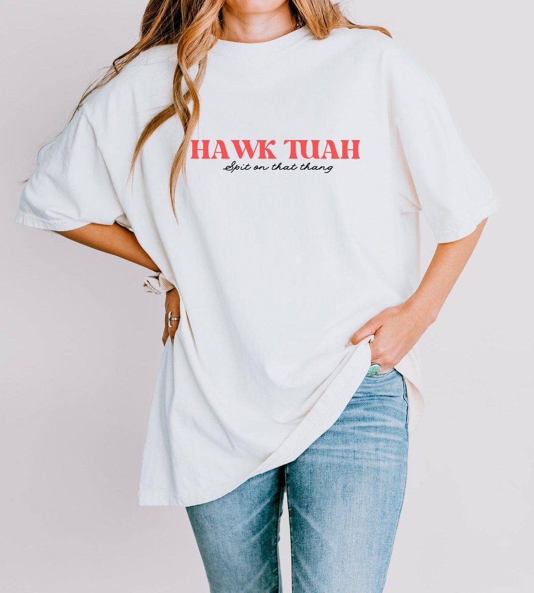 Hawk Tauh Retro Tee Quirky Spit Design Comfort Colors Shirt Fun T