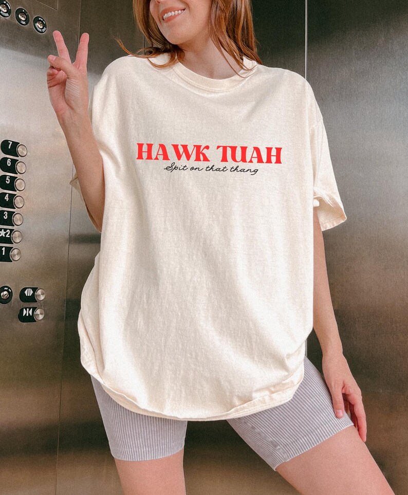 Hawk Tauh Retro Tee Quirky Spit Design Comfort Colors Shirt Fun Gift ...