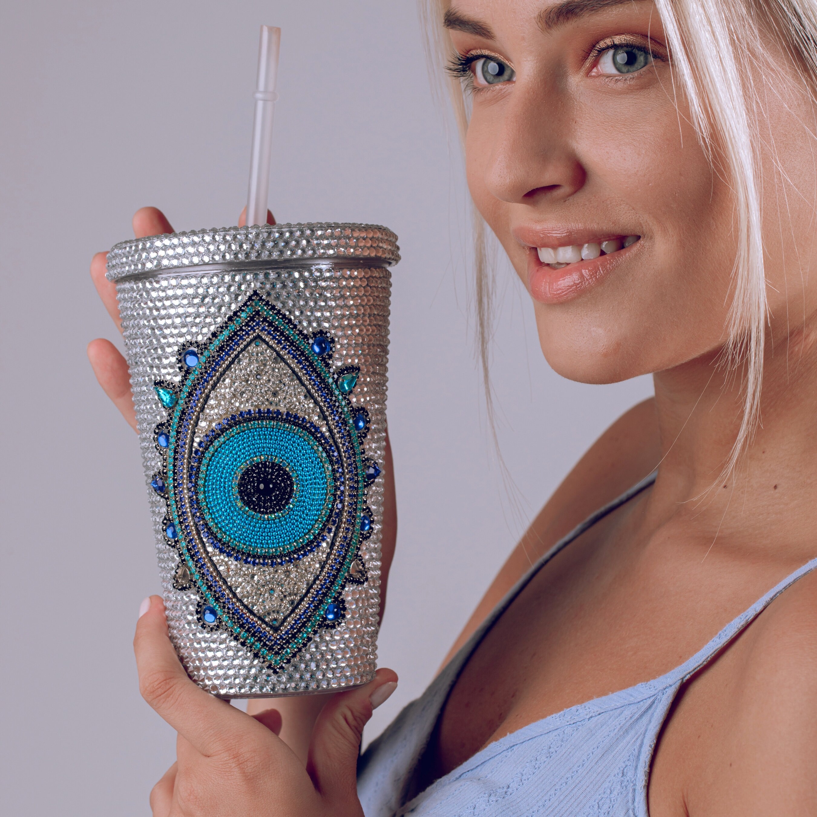 Bling Evil Eye Cup With Swarovski Crystals, Customized JLO Coffee ...