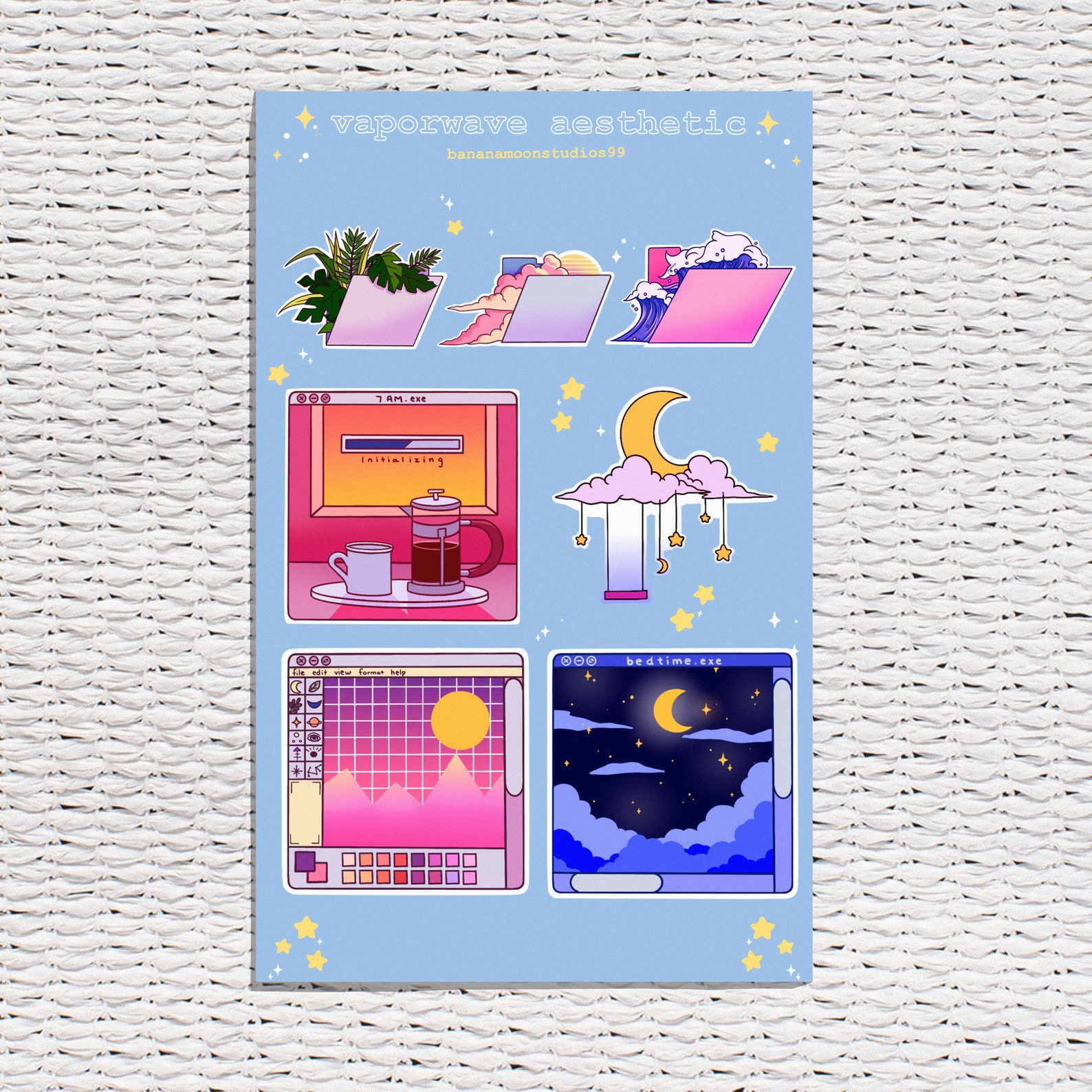 Vaporwave Sticker Sheet Sticker pack Vaporwave Art | Etsy