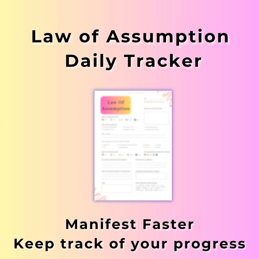 Printable Law of Assumption Daily Tracker, Simple Law of Assumption ...