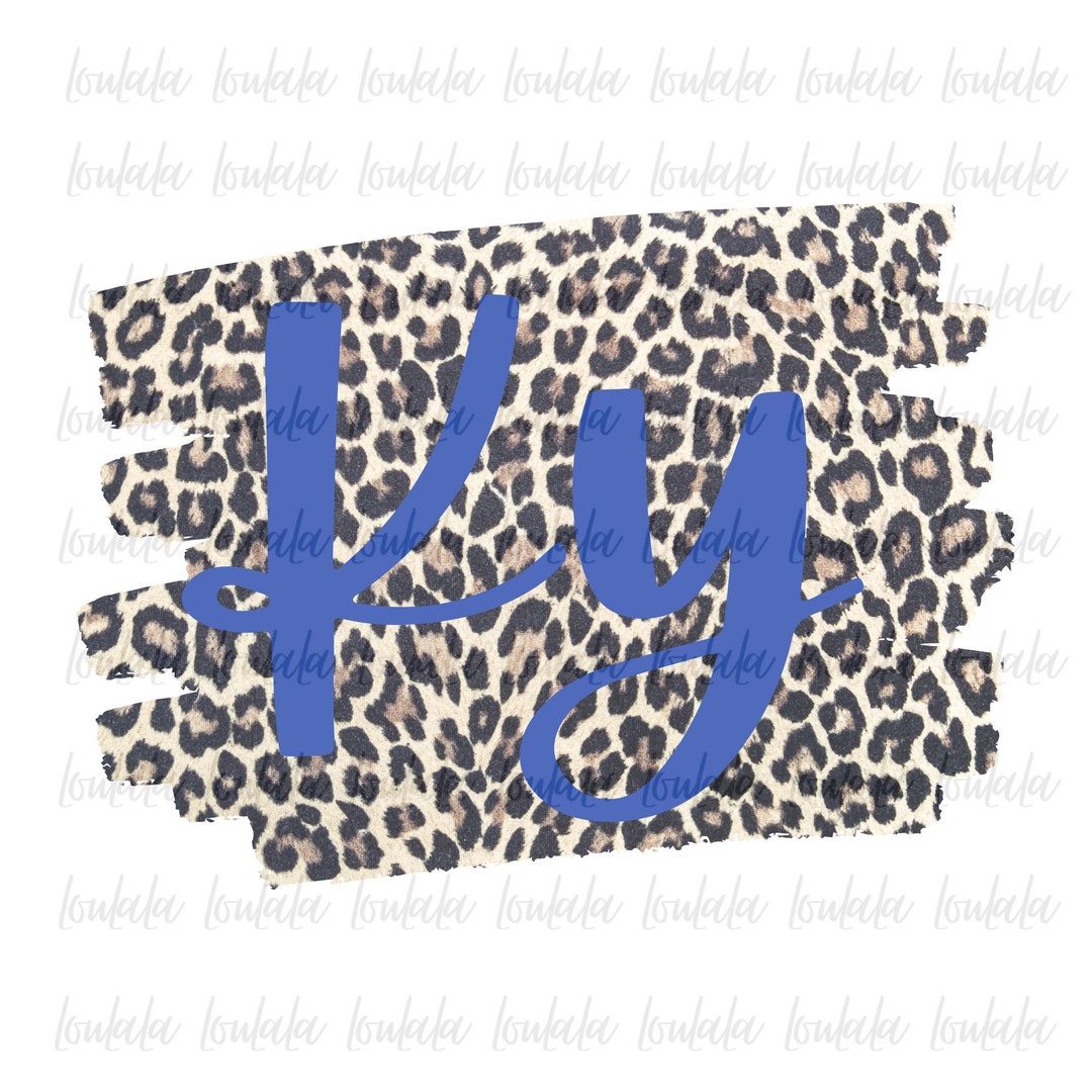 KY - Cheetah Background Blue KY - PNG Digital Download - Etsy