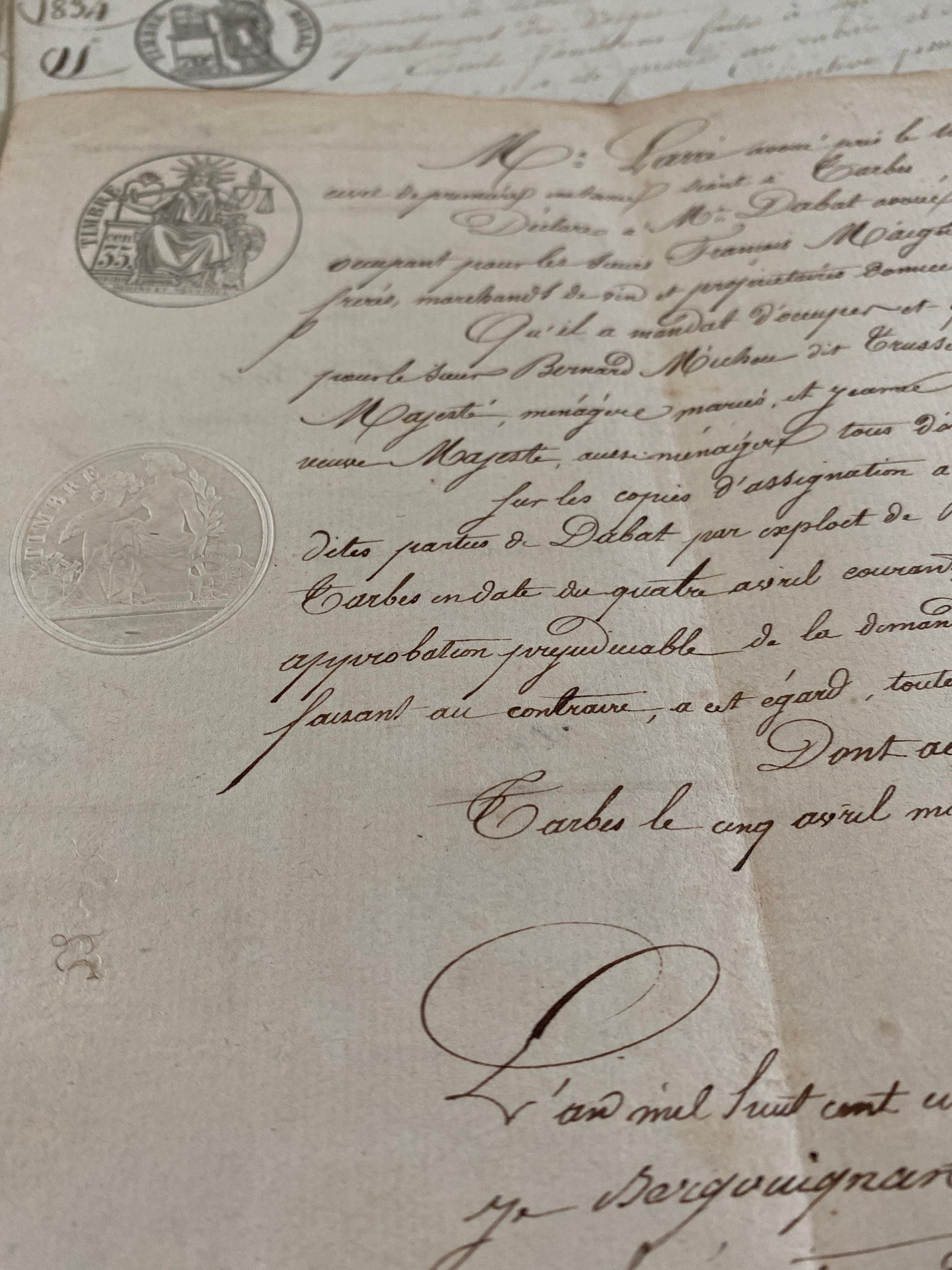 1800s French Document Paper Original Handwritten - Etsy