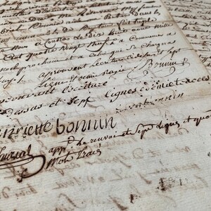 Two 1700s Antique French Documents, Manuscripts, Handwritten Antique ...