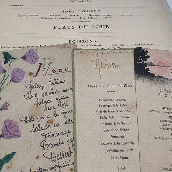 France Menus - Etsy