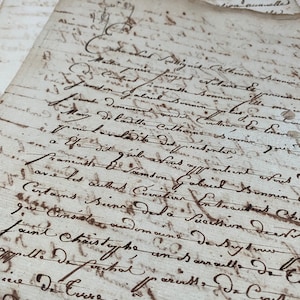 Two 1700s Antique French Documents, Manuscripts, Handwritten Antique ...