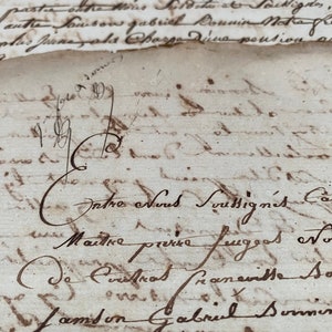Two 1700s Antique French Documents, Manuscripts, Handwritten Antique ...