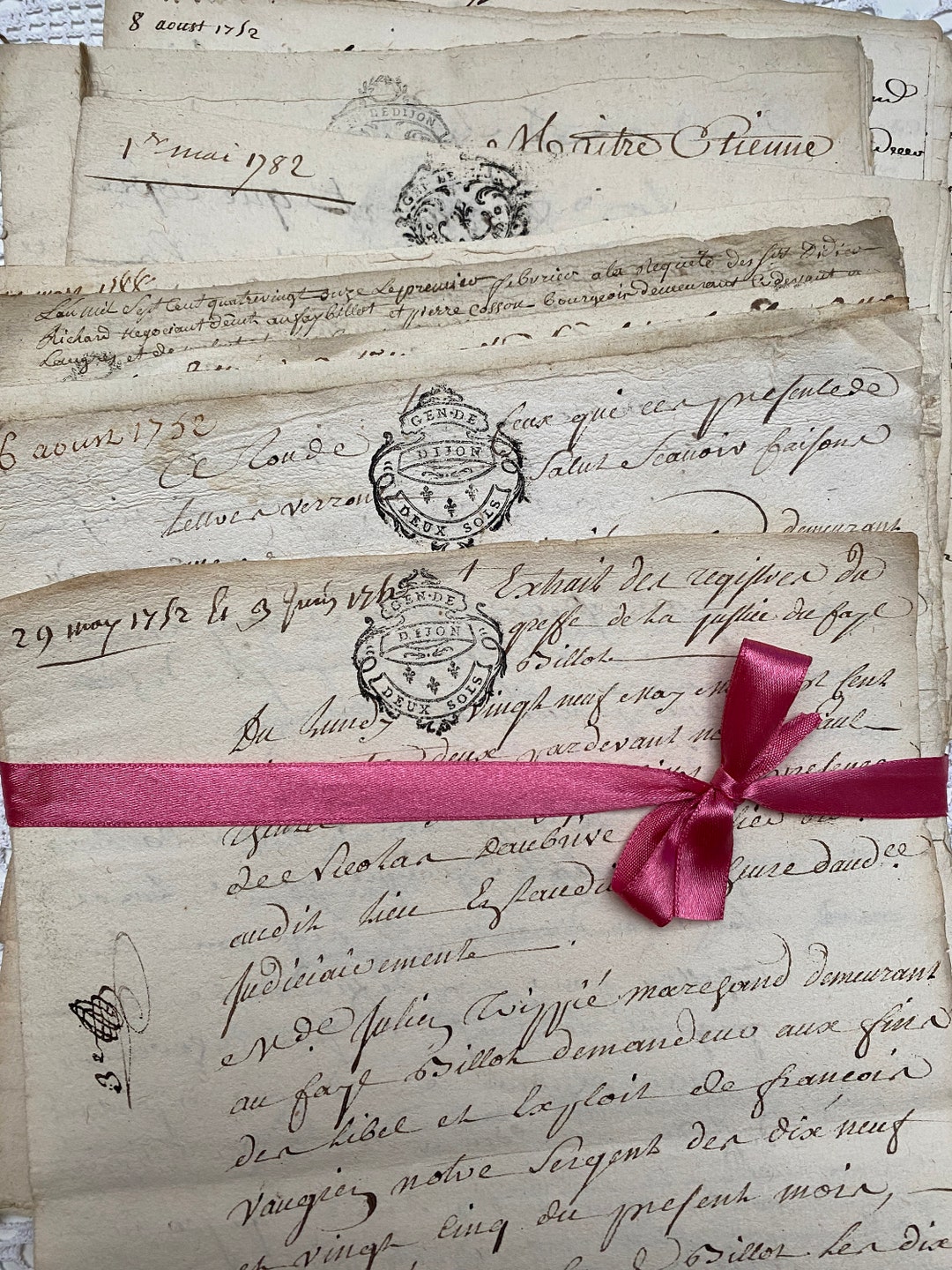 One 1700s French Document Paper, Antique, Original, Handwritten ...