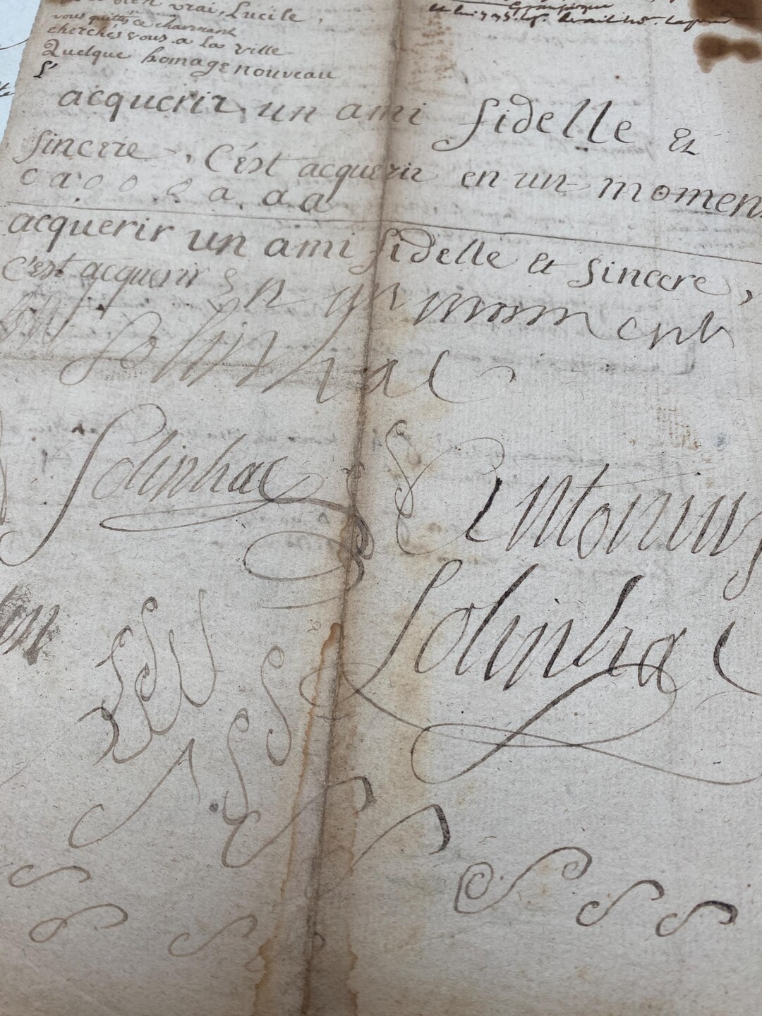 Unusual Antique French Paper From the 1700s, Original Document ...