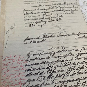 2 Piece Vintage Bundle of 1900s French Papers, Documents, Collection of ...