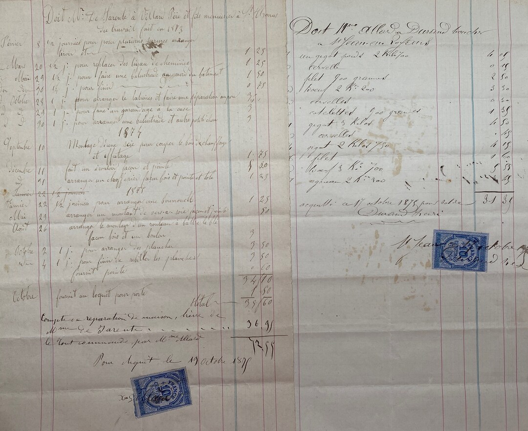 1870s Ledger Pages, Original, Handwritten, Calligraphy, Crafting ...