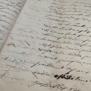 1851 Document, Original French Antique Papers, Manuscripts, Handwritten ...