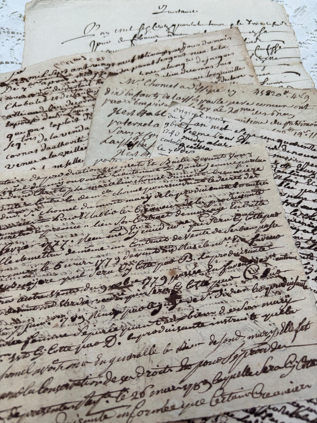 1700s, 5 Original Old Handwritten Papers From France, Antique French ...