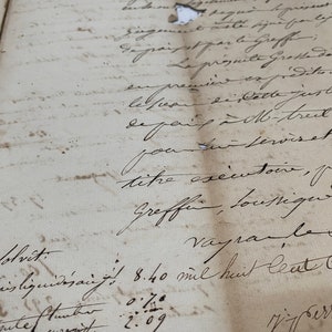 1851 Document, Original French Antique Papers, Manuscripts, Handwritten ...