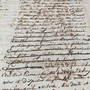 Two 1700s Antique French Documents, Manuscripts, Handwritten Antique ...