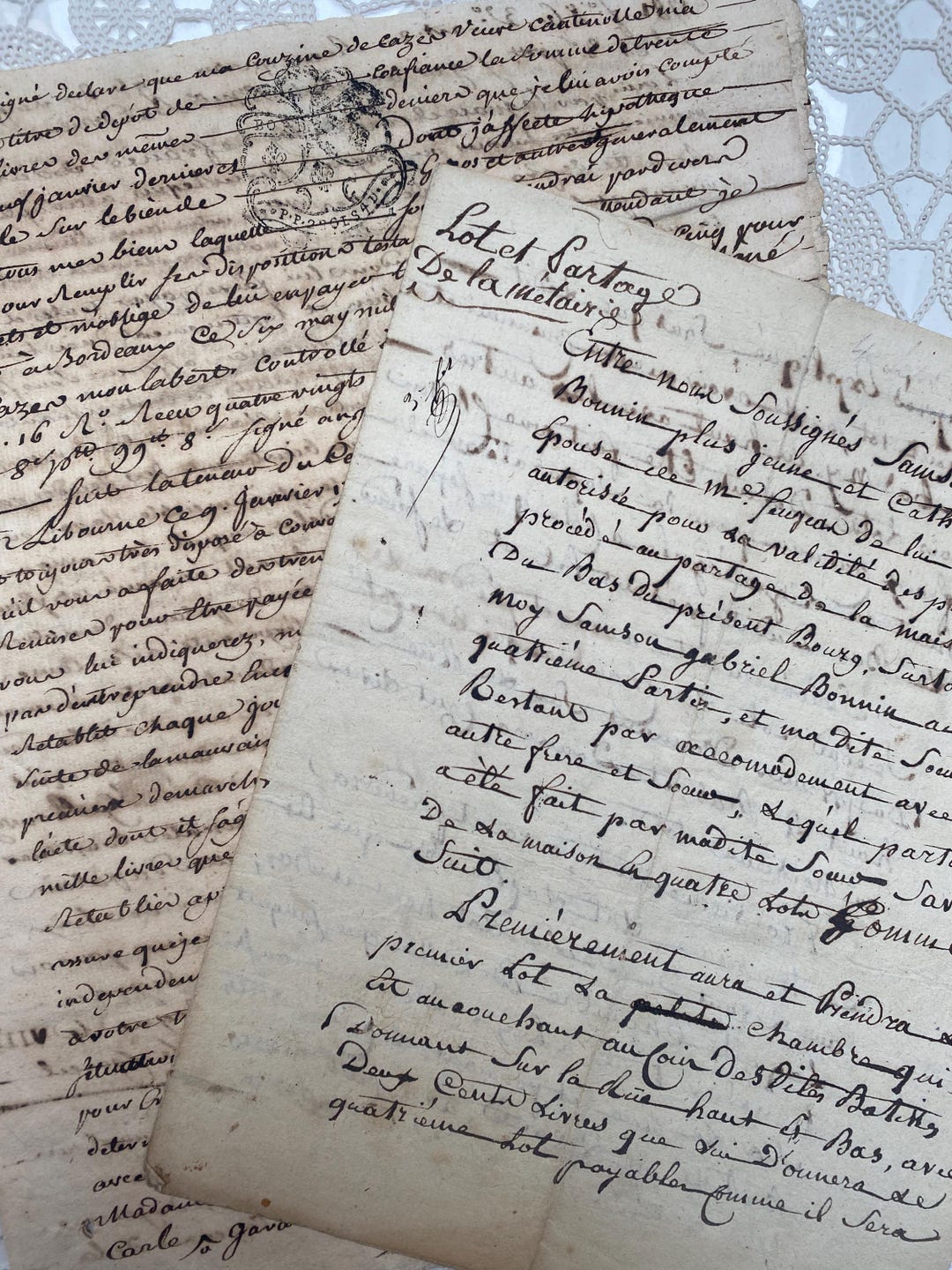 Two 1700s Papers {bundle 1} French Antique Documents, Manuscripts ...